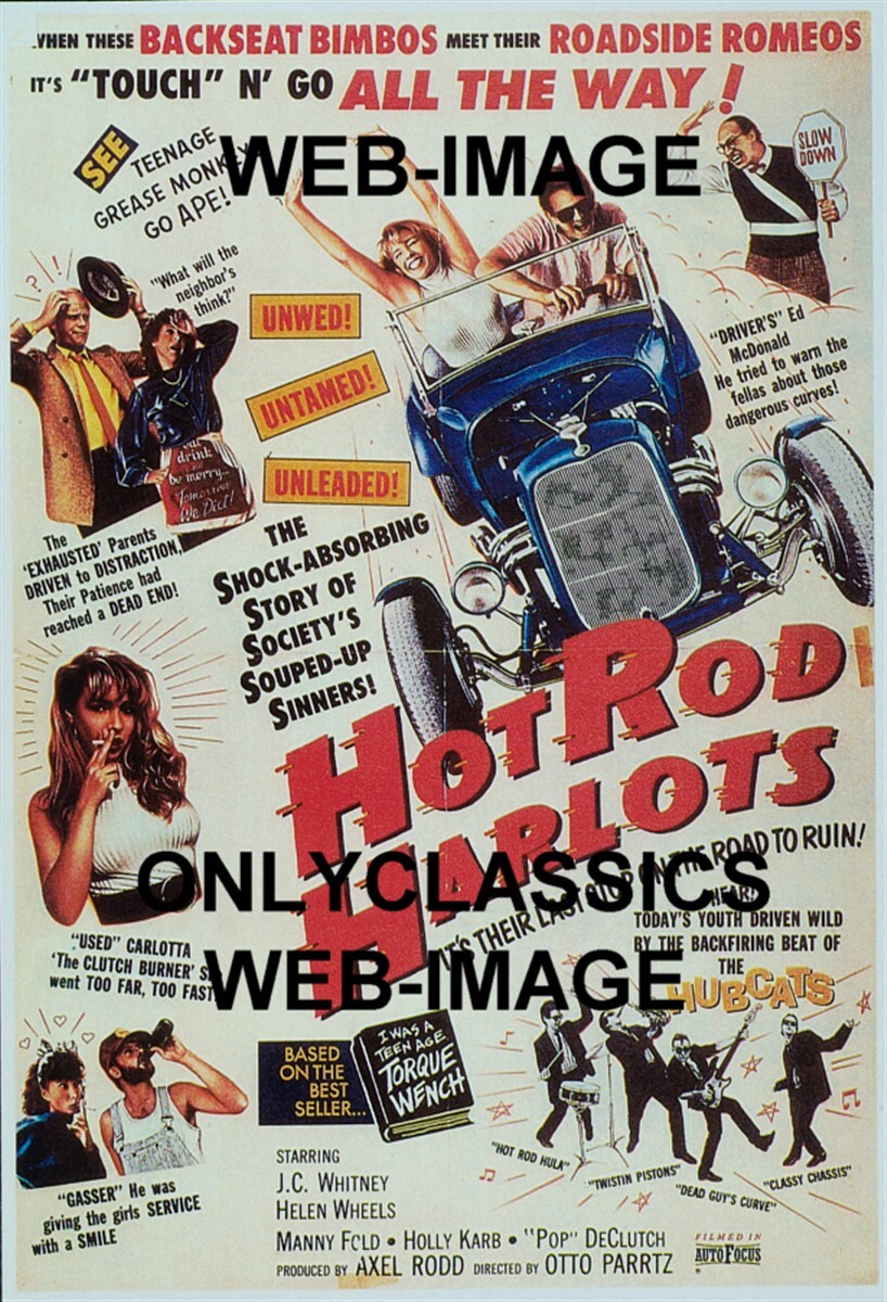 HOT ROD HARLOTS 12X18 MOVIE POSTER AUTO RACING STREET CAR AUTO MAYHEM ...