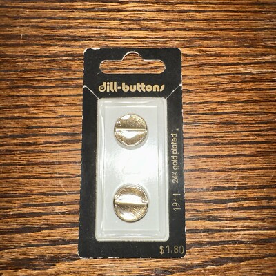 New Vtg 2pk Dill Buttons #1911 9/16” 14 MM Made In Germany 24 K Gold ...