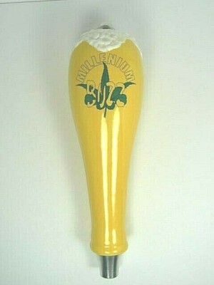 Millenium Buzz Beer Tap Handle Hemp Yellow Pull Screw-on Excellent Cond ...