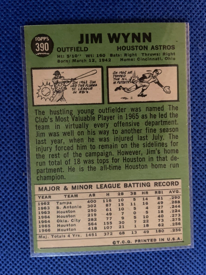 1967 TOPPS # 390 JIM WYNN | eBay