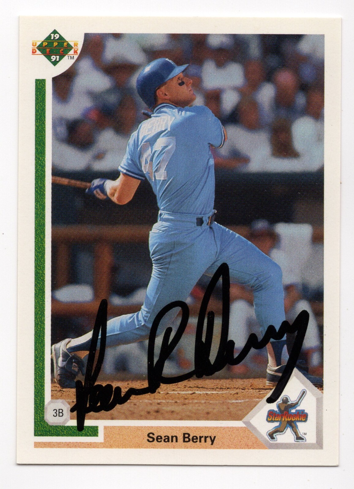 Sean Berry Autograph On a 1991 Upper Deck - Kansas City Royals (Read ...