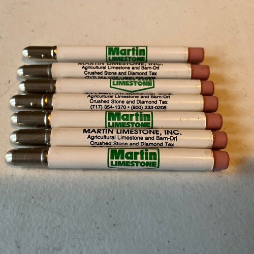Lot of 7 Vintage Advertising Bullet Pencils Martin Limestone | eBay