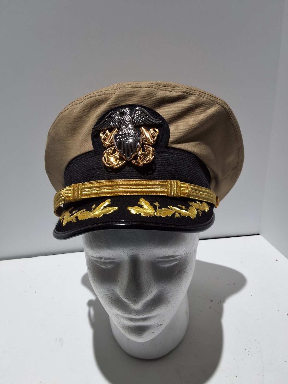 NAMED US NAVY COMMANDER ADMIRAL CAPTAIN RANK Khaki HAT CAP in size 7 | eBay
