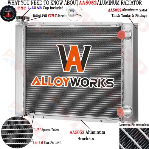 19" x 26" Double Pass 3 Row Aluminum Radiator For Chevy SBC 350 ...