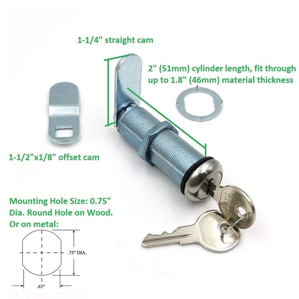 Milcraft Extra-Long RV Cam Lock with 8025 Key Code, 2 Inch Weather ...