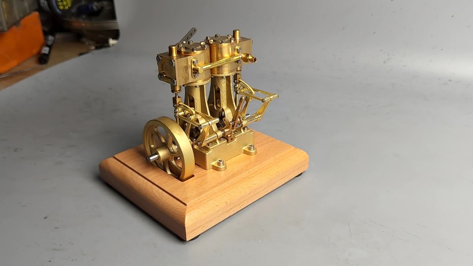 ENGINEDIY M30 Mini Retro Double-Cylinder Reciprocating Steam Engine ...