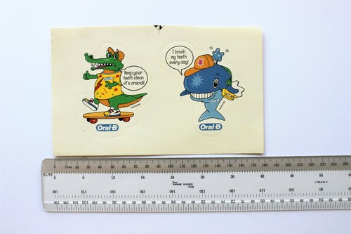 Vintage Oral B dental brush teeth 1997 vinyl car ute truck decal ...