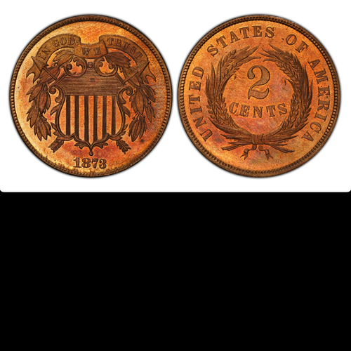 1873 PCGS PR65RB 600-Minted Proof-Only KEY DATE Two Cents SLEEPER 2C ...
