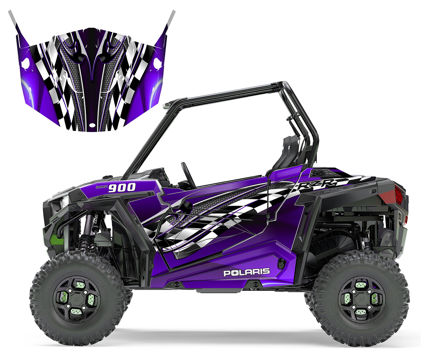 2015 2017 2018 RZR 900 graphics wrap kit w/ door Free Customization ...