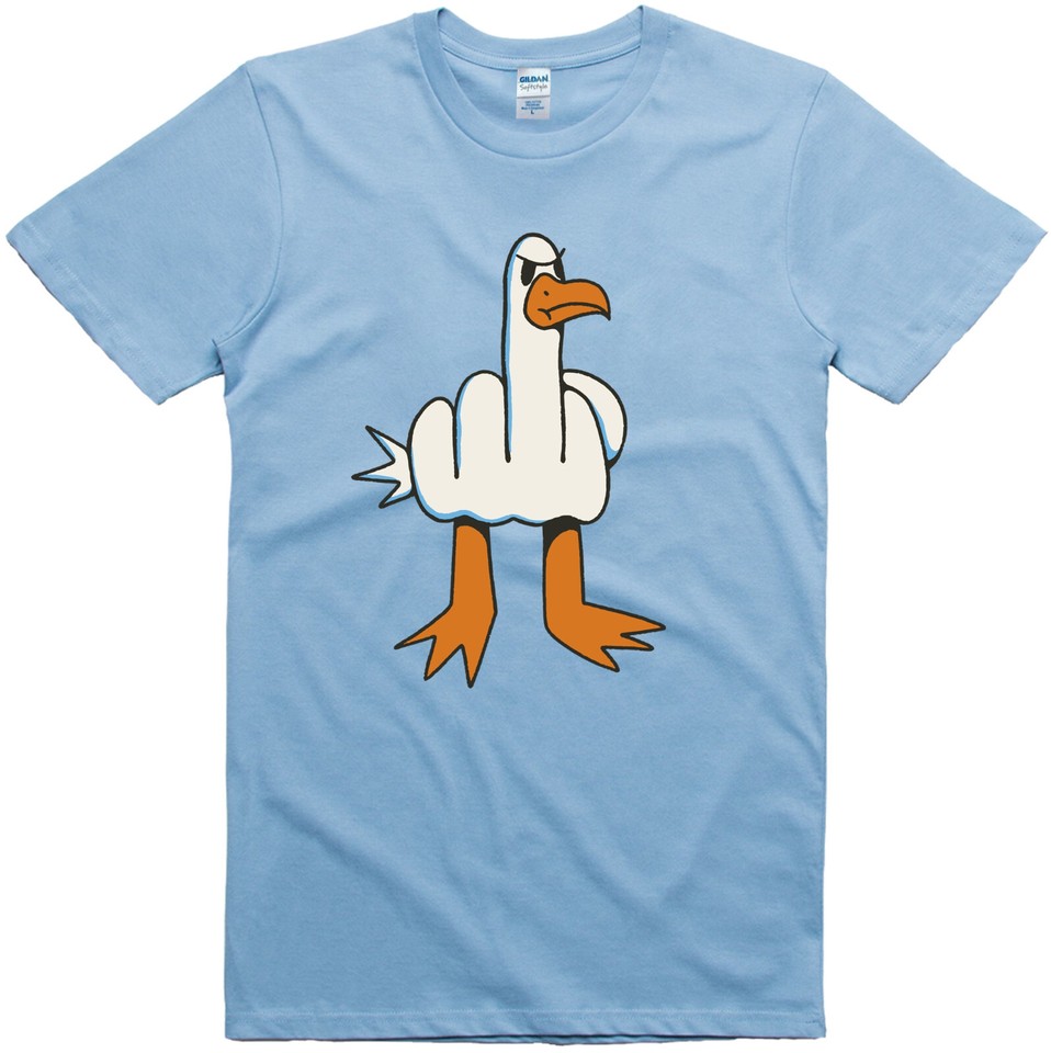 Mens Funny T-Shirt Rude Seagull Design Regular Fit 100% Cotton Tee | eBay
