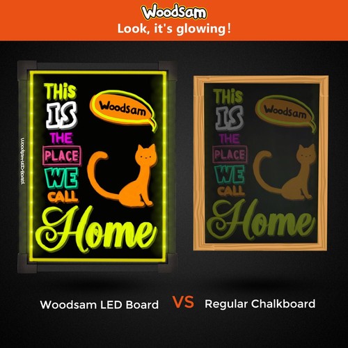 Woodsam LED Drawing Painting Board - 24" x 16" Erasable Non Porous ...