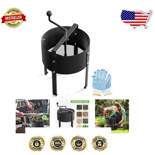 Sturdy Rotary Garden Sifter: Save Time Sifting Soil and Compost ...