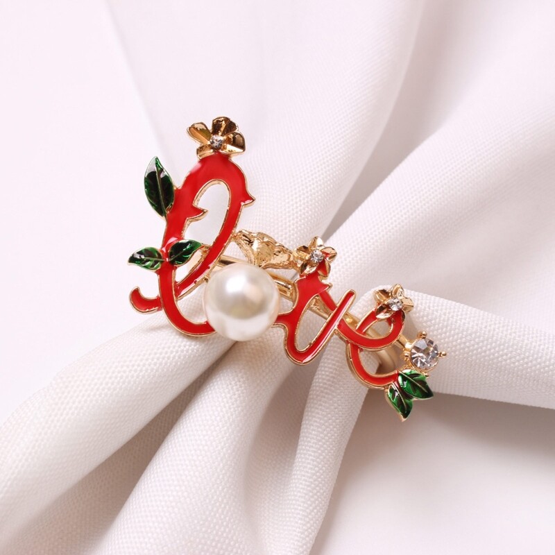 Valentine s Day Napkin Rings Set of 6 Love Napkin Rings Serviette ...