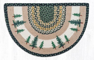 Braided Printed Stenciled Jute Slice Half Moon Area Rug. Earth Rugs ...