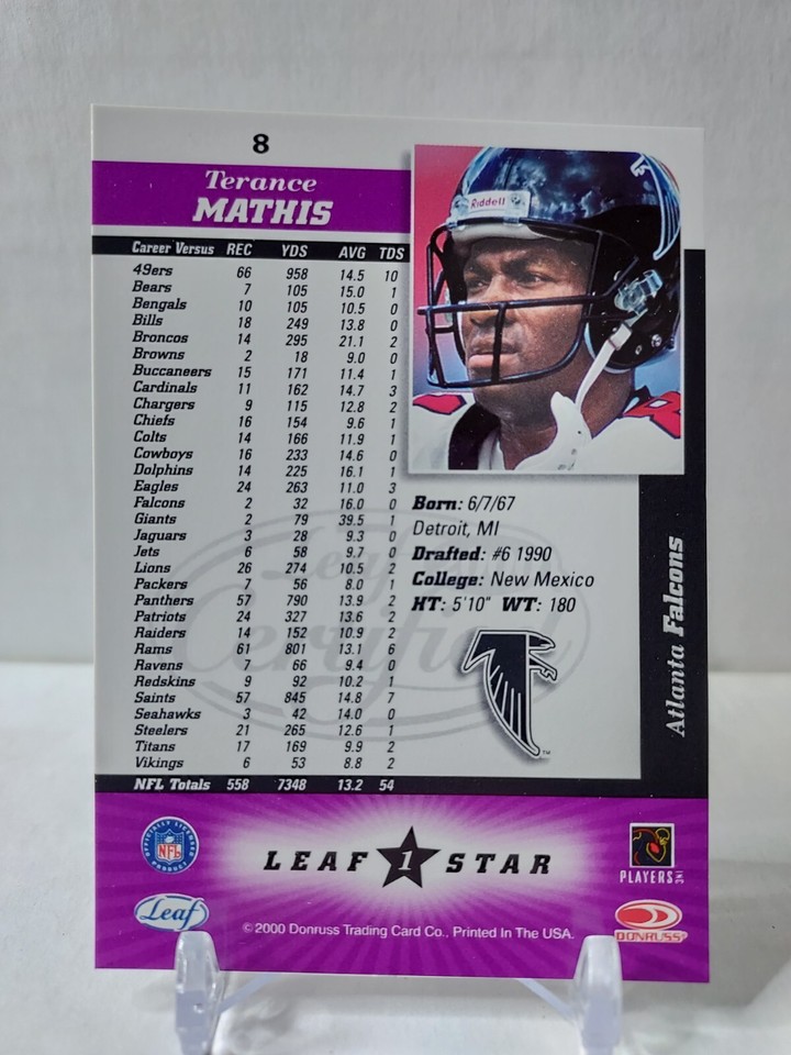 2000 Leaf Certified Football #8 Terance Mathis Atlanta Falcons | eBay
