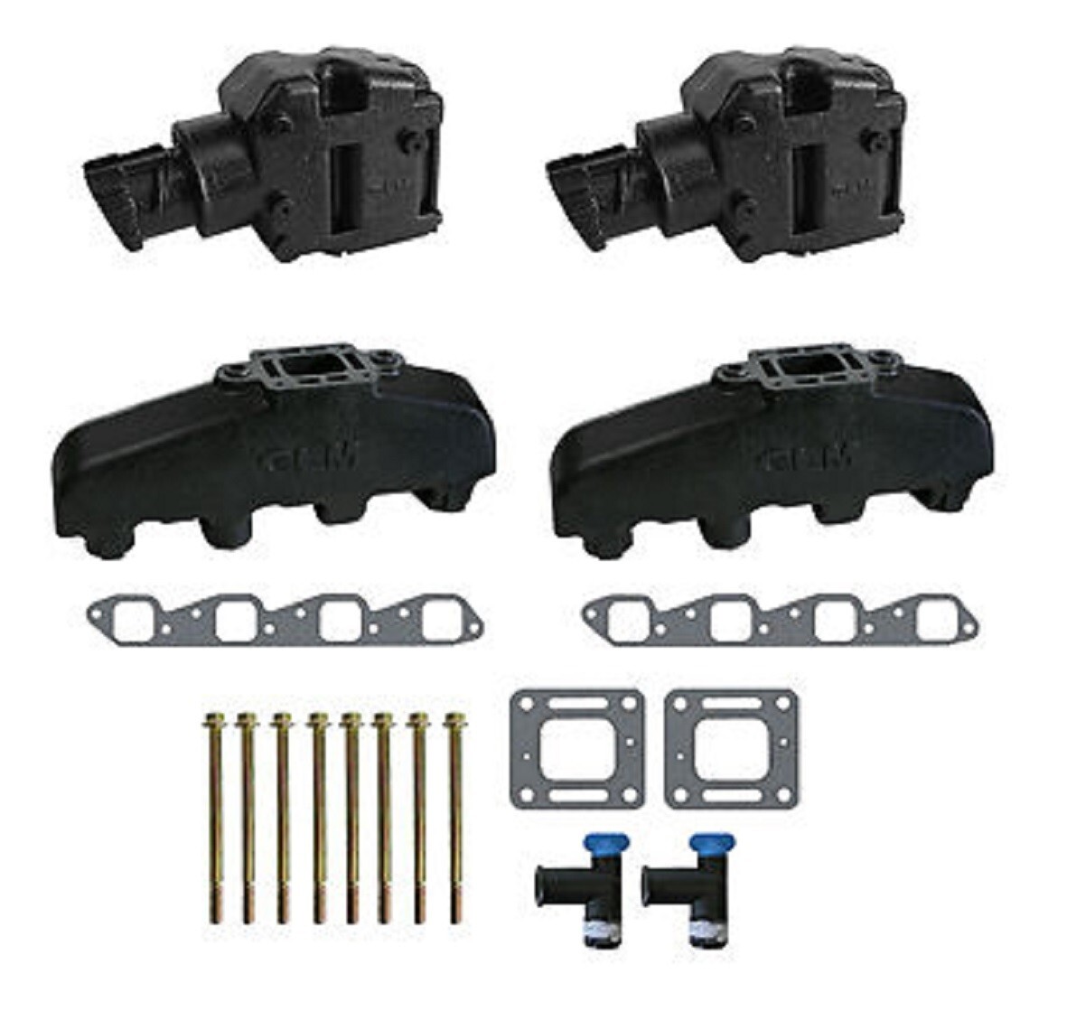 Mercruiser 7.4 L 424 Bravo V8 Exhaust Manifold & riser package set ...