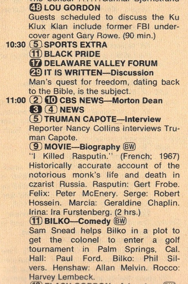 1976 WKBS TV AD LOU GORDON SHOW GARY ROWE FORMER FBI AGENT TALKS KU ...