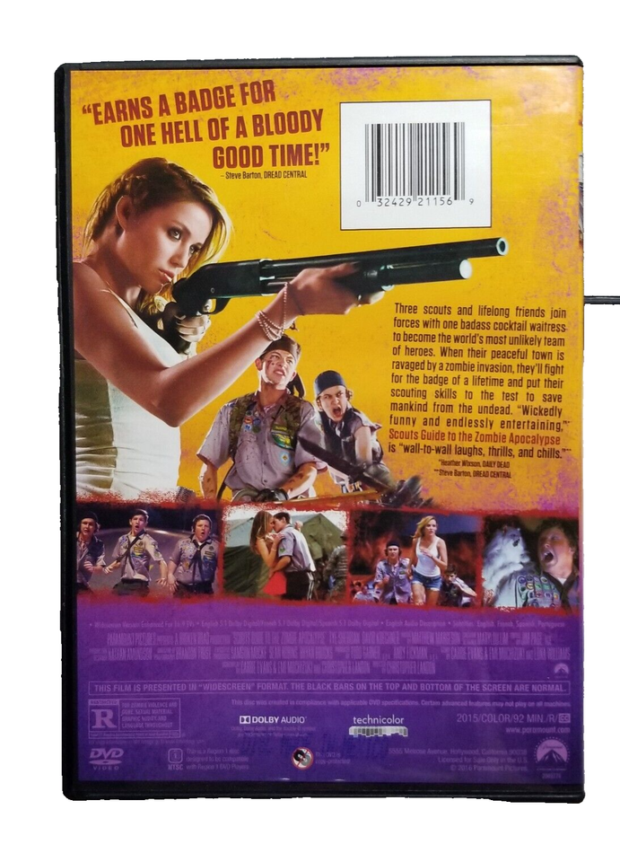 SCOUTS GUIDE TO THE ZOMBIE APOCALYPSE MOVIE DVD IN CASE HORROR THRILLER ...