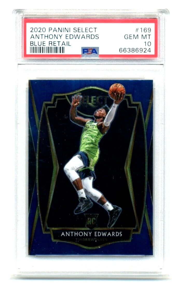 Anthony Edwards 2020 Select #169 Premier Level Blue Retail PSA 10 Price ...