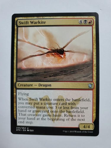 MTG Magic The Gathering Card Swift Warkite Creature Dragon Black Red ...