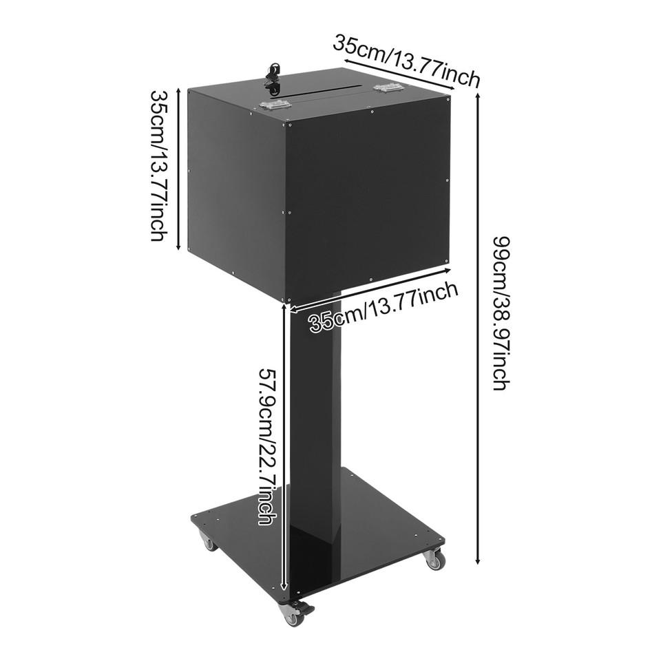 Floor Standing Donation Box with Wheels Suggestion Box with Lock and ...