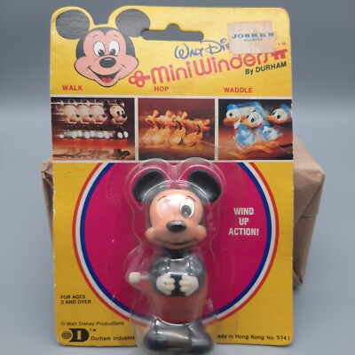 Mickey Mouse Wind Up Toy 1970's Durham Mini Winder Vintage Walt Disney ...