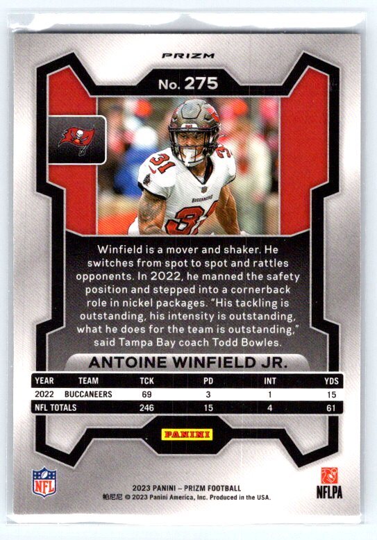 Antoine Winfield Jr. 2023 Panini Prizm #275 Silver Prizm Parallel | eBay
