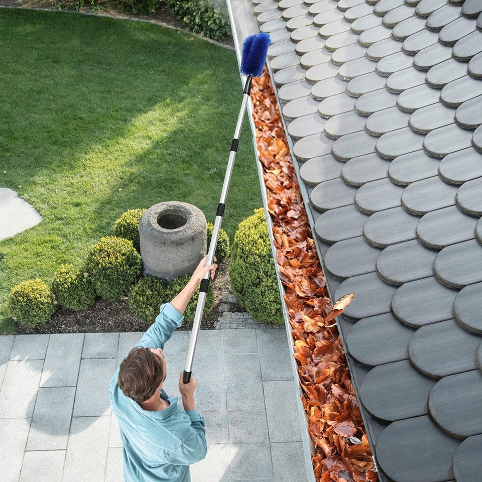 Gutter Cleaning Brush,Extendable Guard Cleaner Tool with Telescopic ...
