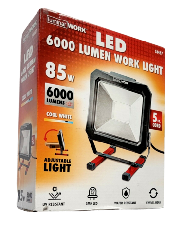 (NEW) Luminar Work 6000 Lumens Work Drop Light Led 85 W 5 ft cord SUPER ...