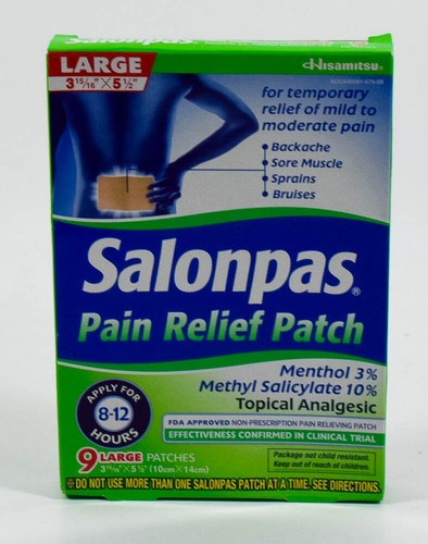 Salonpas Pain Relief Patch 9 LARGE Patches menthol/methyl salicylate ...