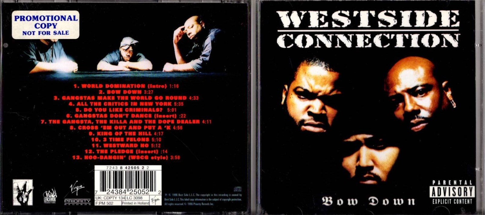 Westside Connection - Bow Down (Parental Advisory, 1996) for sale ...