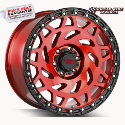 OFF ROAD MONSTER M50 CANDY RED BLACK RING - 20X9.5 - 6X139.7 BP, NEG ...