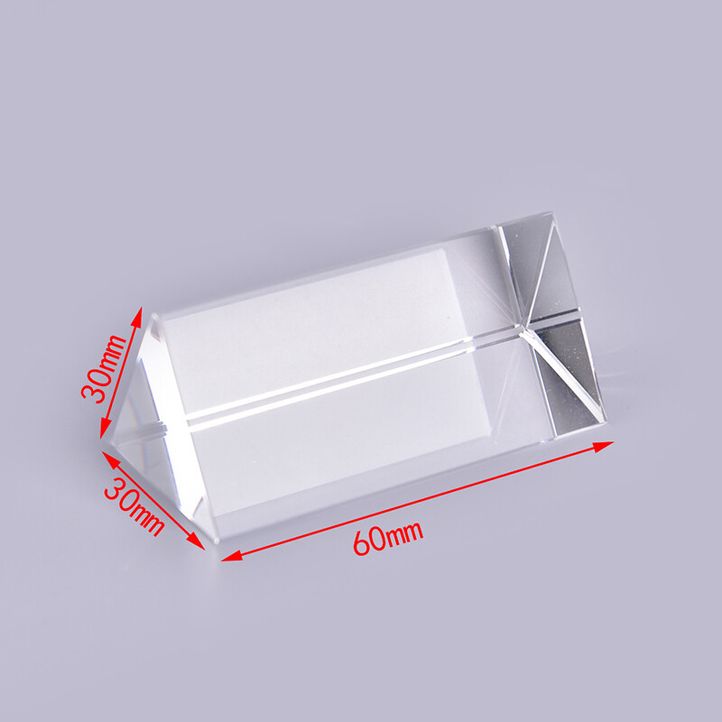 30*30*60mm Triangular Prism BK7 Optical Prisms Glass Physics Teaching ...