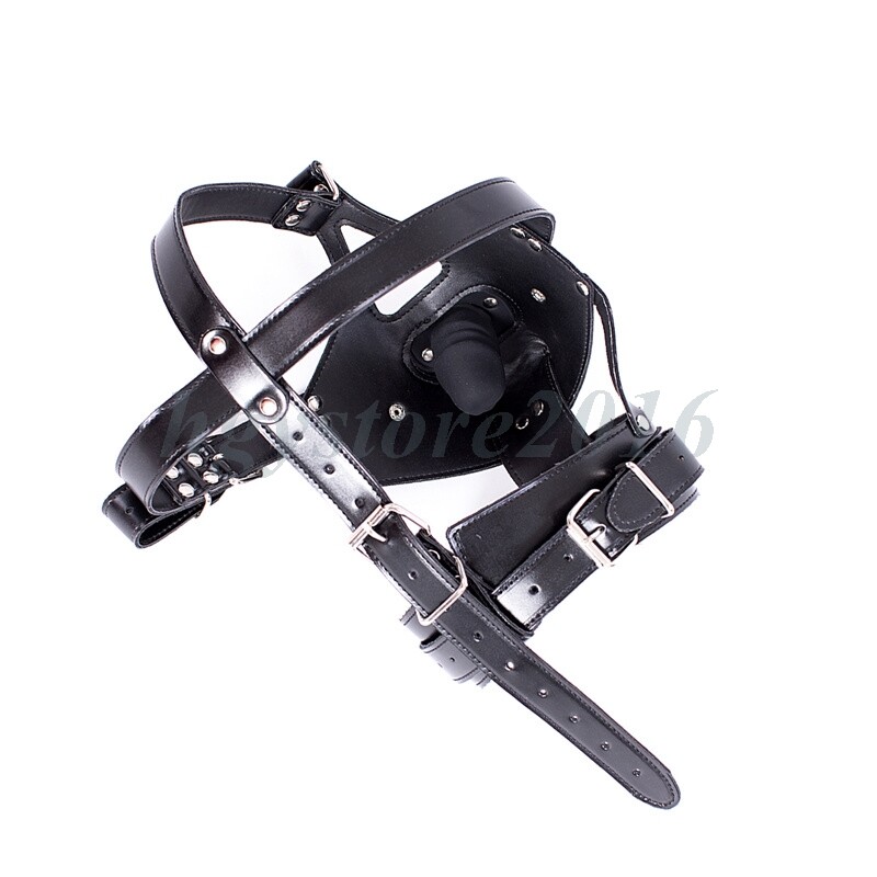 Bondage Head hood Harness Plug Mouth Gag Detachable Bondage Slave ...