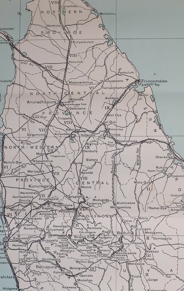 1955 INDIA INDIAN PAKISTAN TOURIST MAP CEYLON BADULLA TRINCOMALEE ...