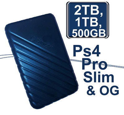 PS4 Pro Slim & OG External Hard Drive 2TB 1TB 500GB Extended Drive ...