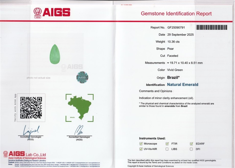 💎 AIGS CERTIFIED Big 10.36ct Natural Vivid Green Emerald Brazil - Gorgeous Gem | eBay