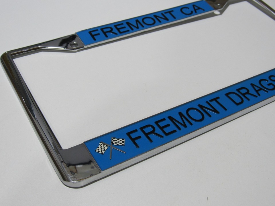 NEW Fremont Dragstrip Metal License Plate Frame Tag Race Holder Cover ...