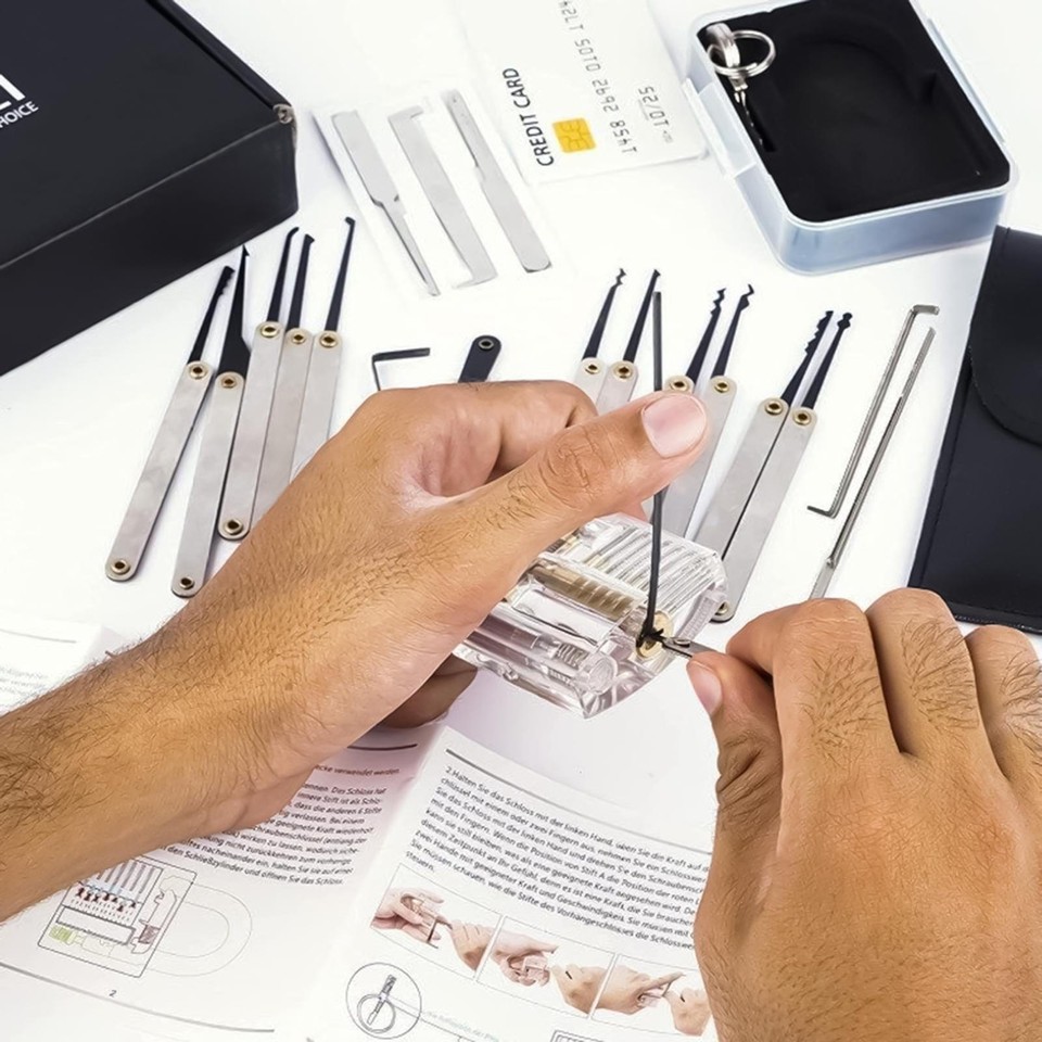 1Set Lock Picking Kit Tubular Lock Picking Training Set Waterproof ...