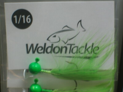 Lot Of 12 Weldon Mini Foo Jigs 1/16oz GREEN / CHARTREUSE Steelhead ...
