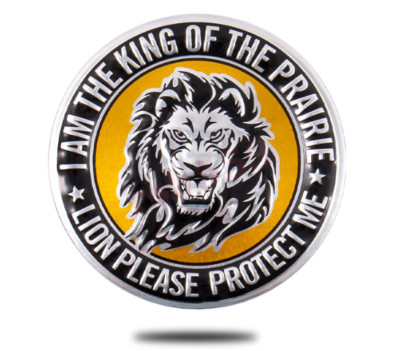 NEW Round lion Car Decoration 3D aluminum Auto Stickers Emblem Badge ...