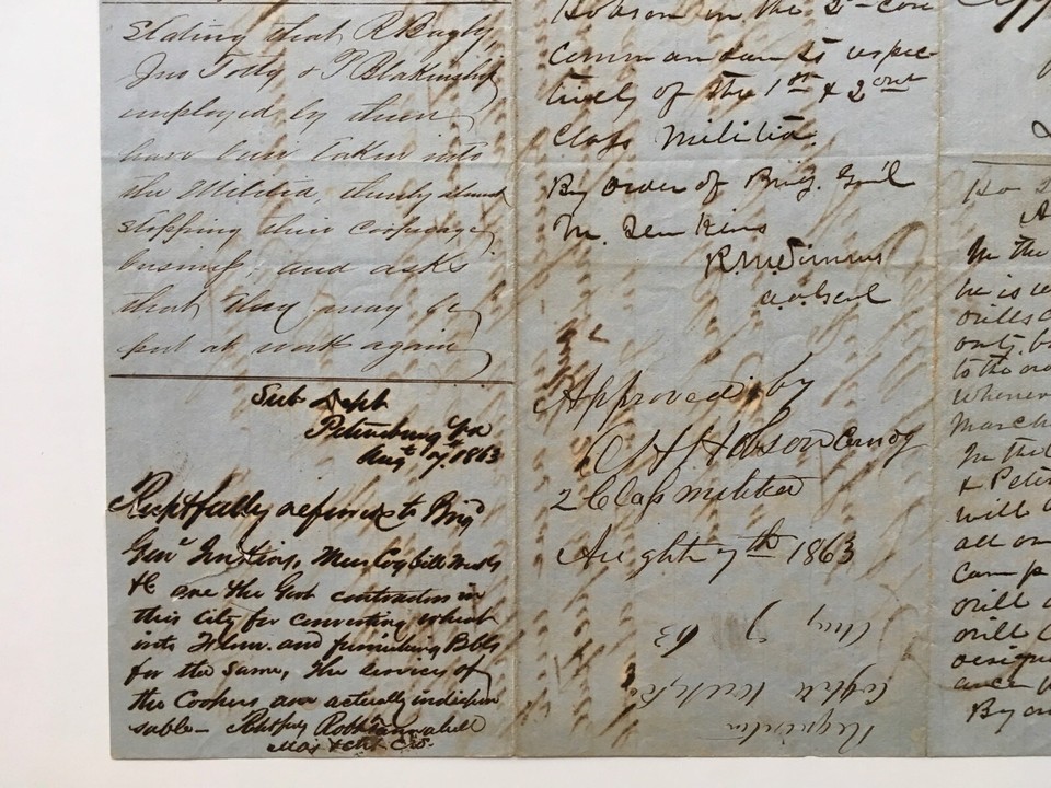 ANTIQUE CIVIL WAR CONFEDERATE DOCUMENT PETERSBURG VA BUSINESS LEGAL LAW ...