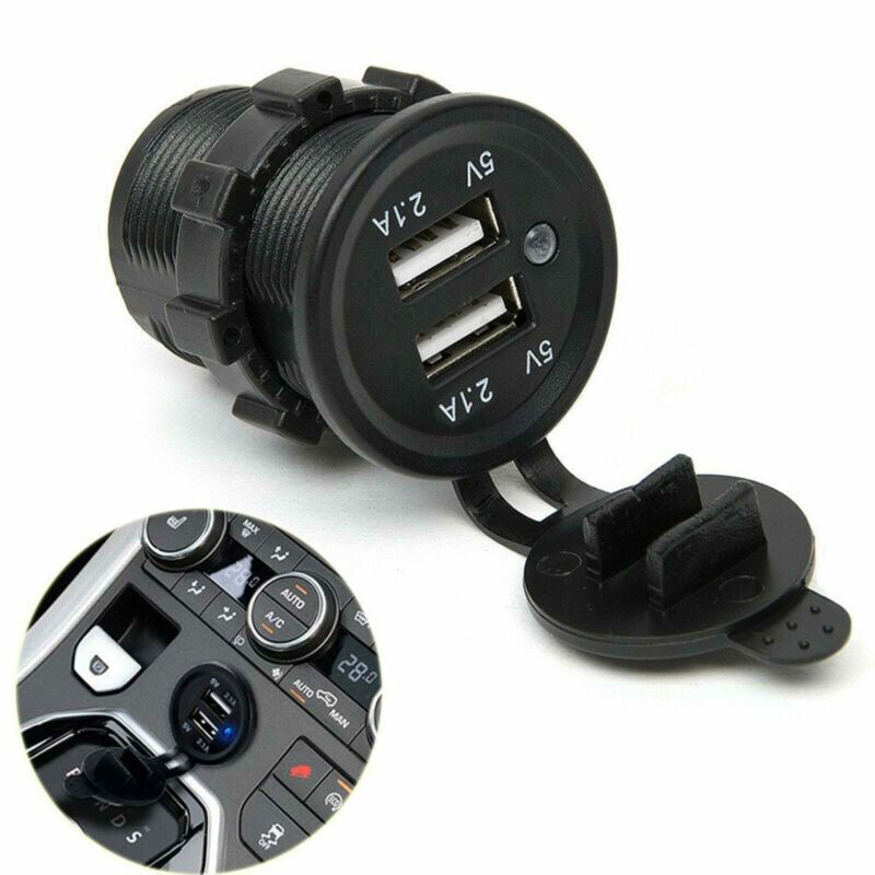 For Phone 5V Dual Usb 4.2 A Car Charger Cigarette Lighter Socket Outlet ...