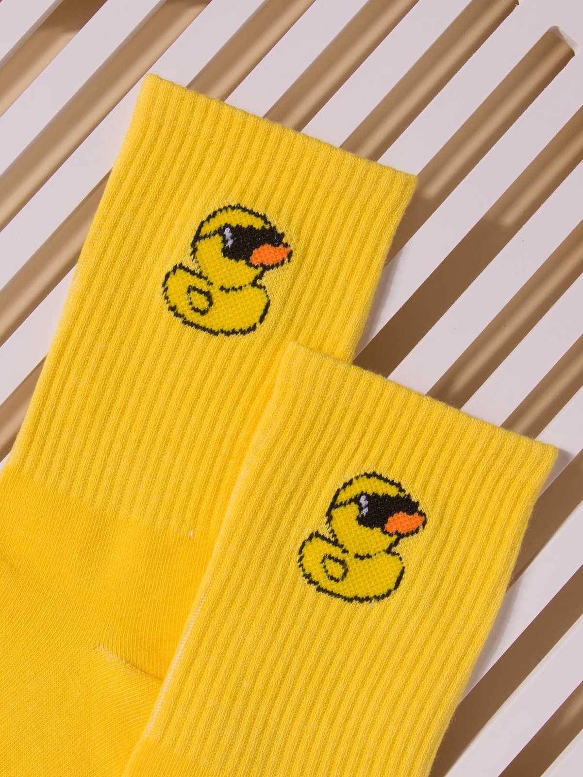 Cartoon Duck Crew Socks Yellow Duck Socks Funny Socks for Men Novelty ...