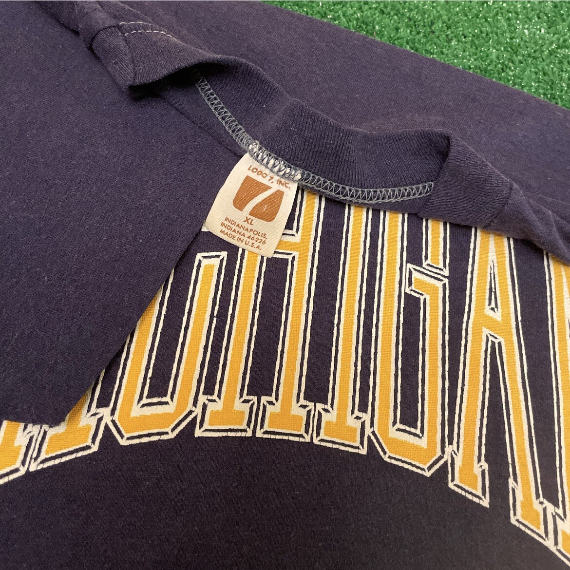VTG 80s 90s University Of Michigan Arch Spell Out Logo Vintage Shirt ...
