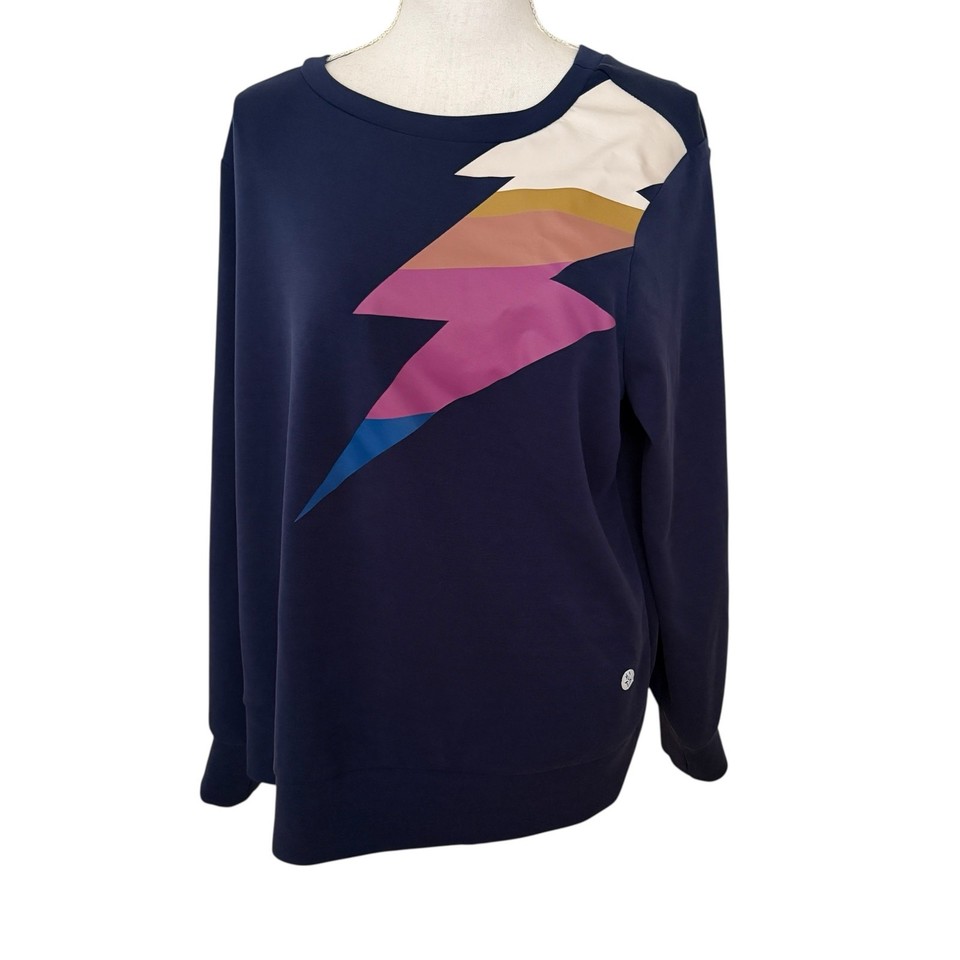 Torrid Active Navy Blue Lightning Bolt Pullover Sweater Athleisure Size 2 | eBay