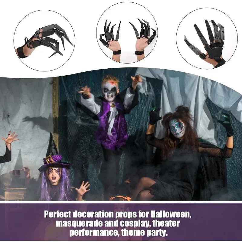 Halloween Articulated Fingers Scary Fake Fingers Skeleton Hand Cosplay ...