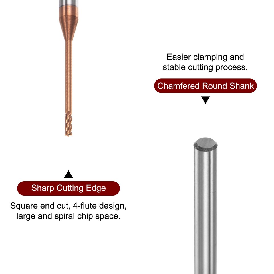 1.5mm x 20mm x 4mm x 50mm AlTiSin Coated Solid Carbide 4 Flute Square ...