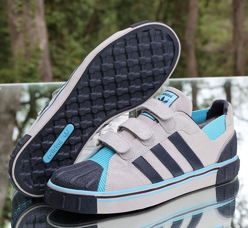 Vintage Adidas Shell Toe 2006 Men’s Size 9.5 Grey Blue 3 Straps Custom ...