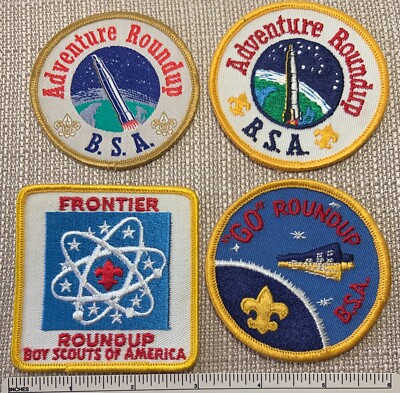 4 Vintage 1960s BOY SCOUTS OF AMERICA Adventure Roundup PATCHES Space ...